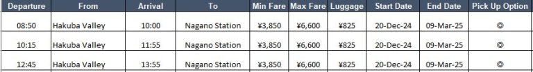 Book Nagano Snow Shuttle | Instant Confirmation