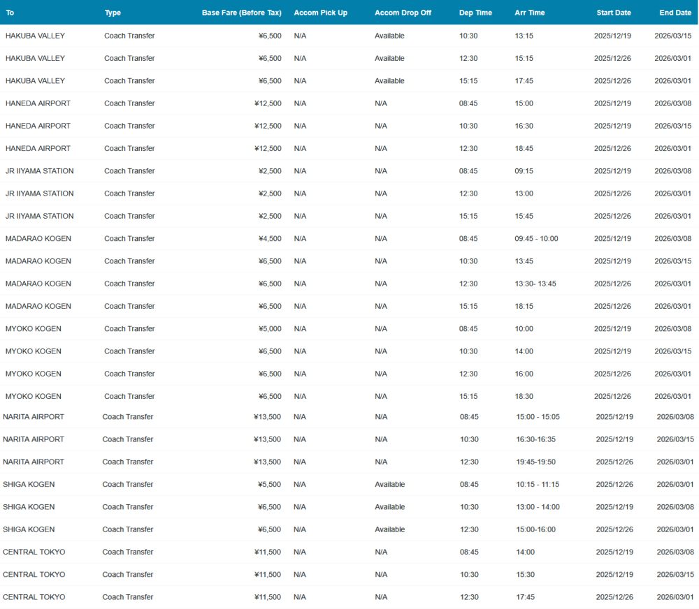 Book Nagano Snow Shuttle | Instant Confirmation | Nagano Bus
